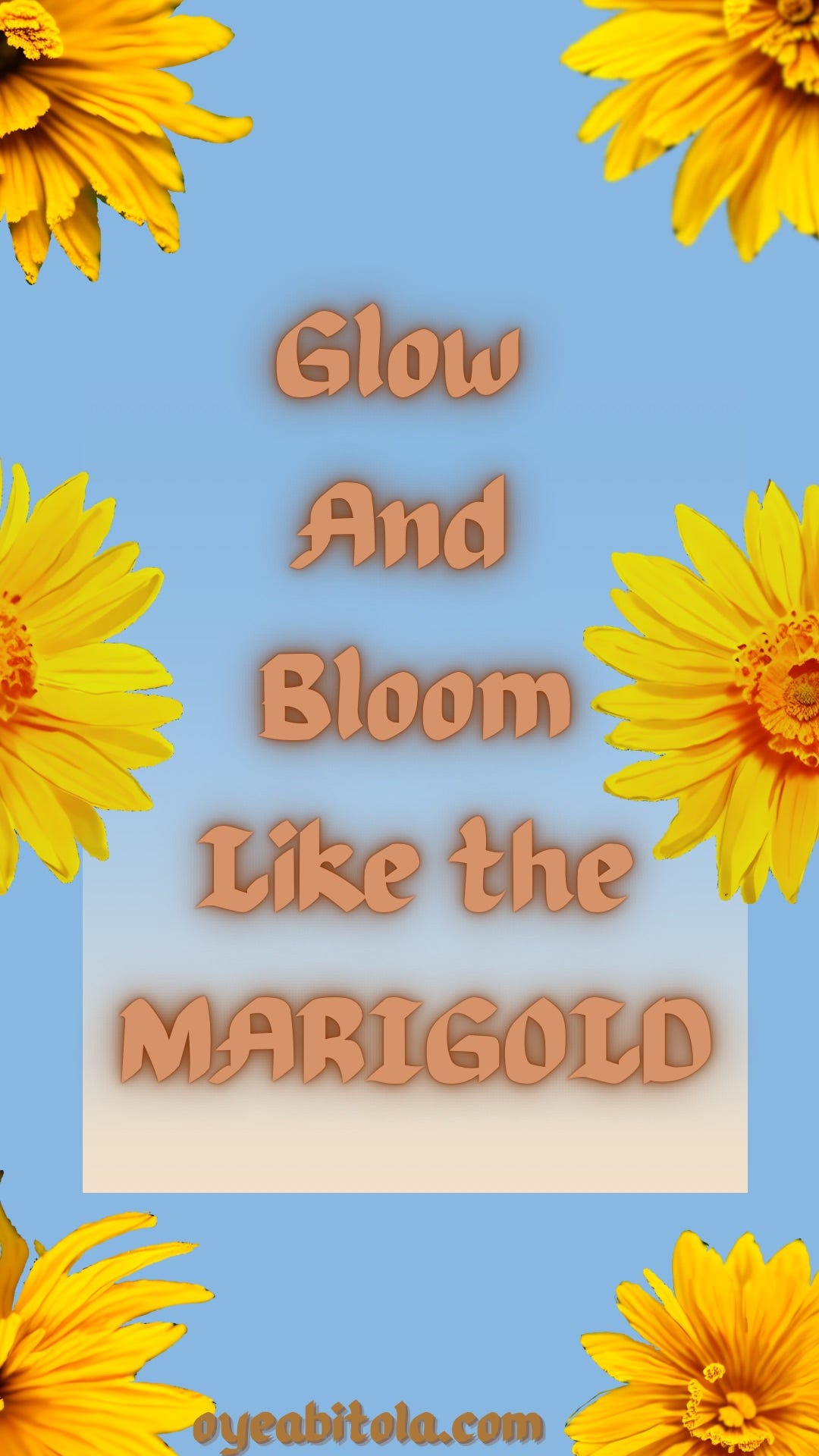 MARIGOLD The secret, Of the MARIGOLD, Bloom of Gold, Lies in its visage ...