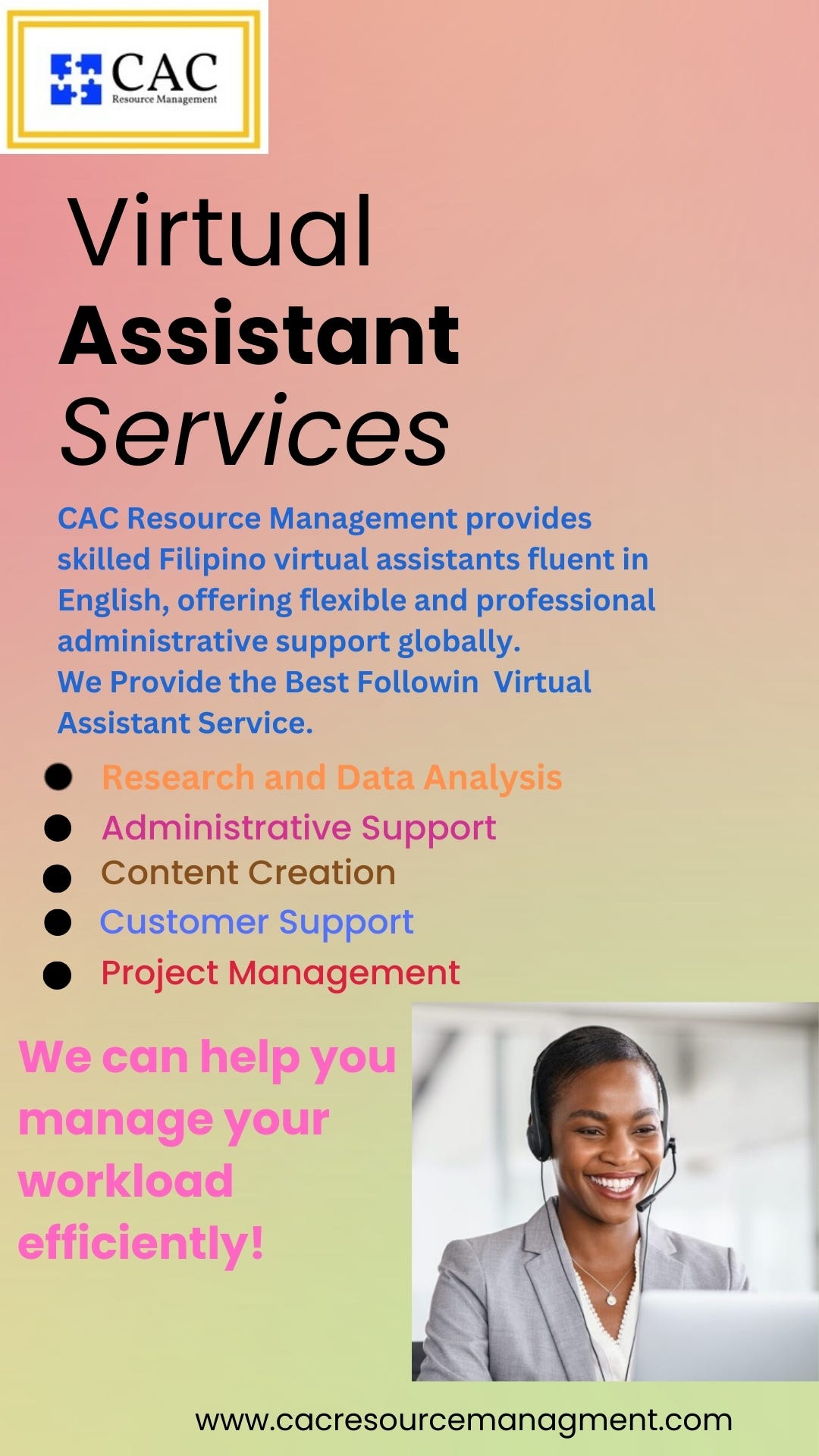Take Virtual Assistant Services with CAC Resource Management. - CAC ...