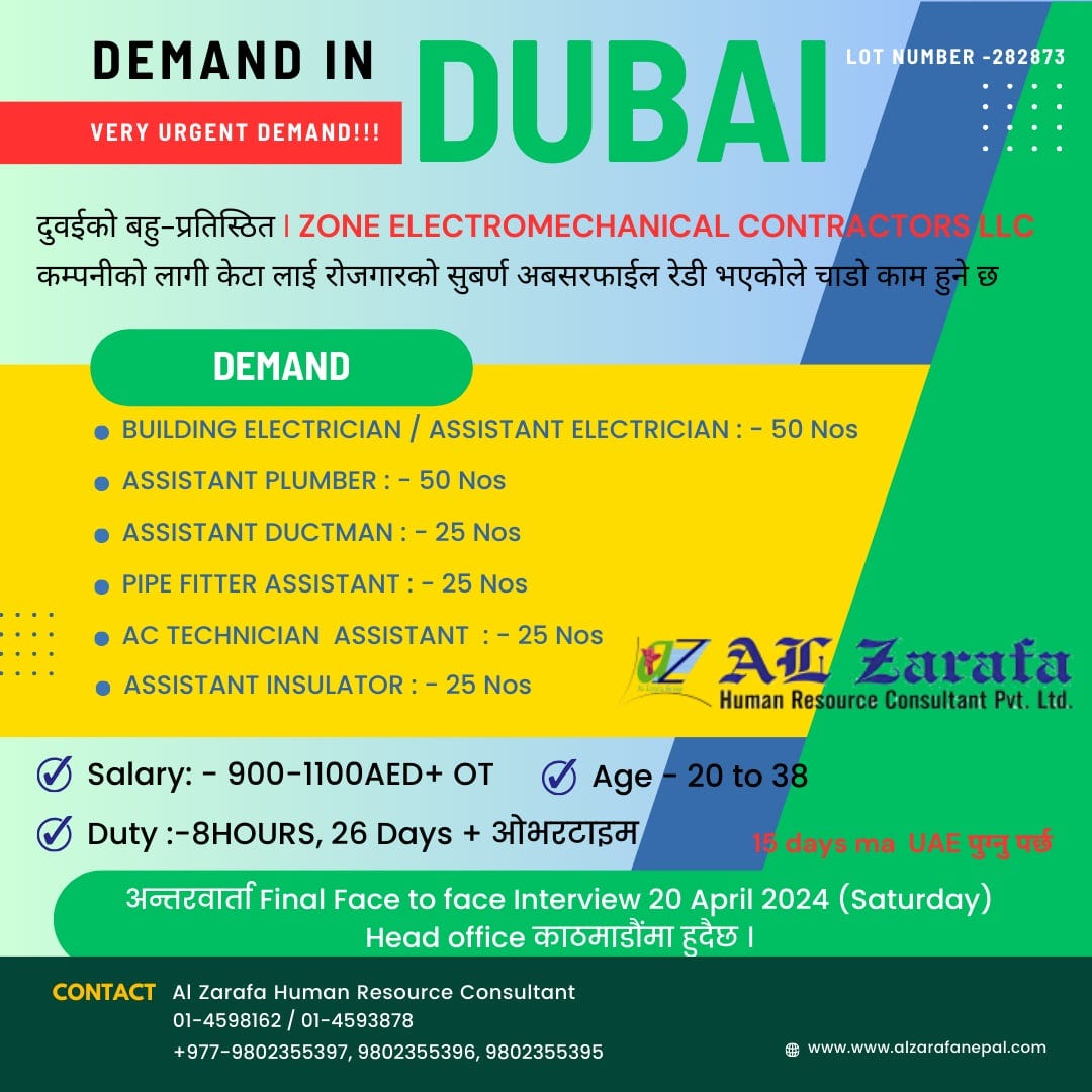 VERY URGENT DEMAND!!! and Various Position Demand in Dubai — Male 200 ...
