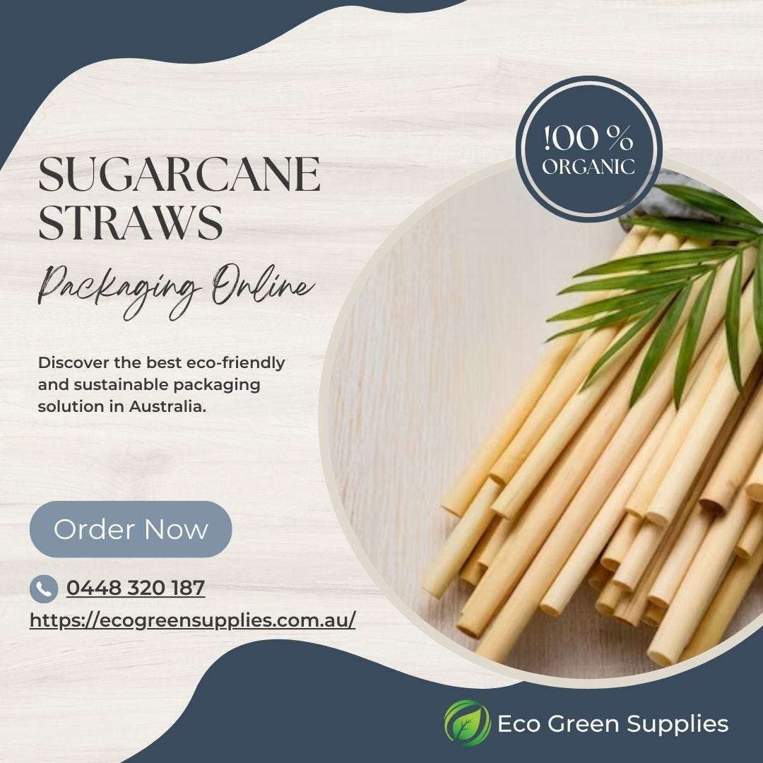 Eco Green Supplies: Sugarcane Straws Packaging Online - Eco green ...