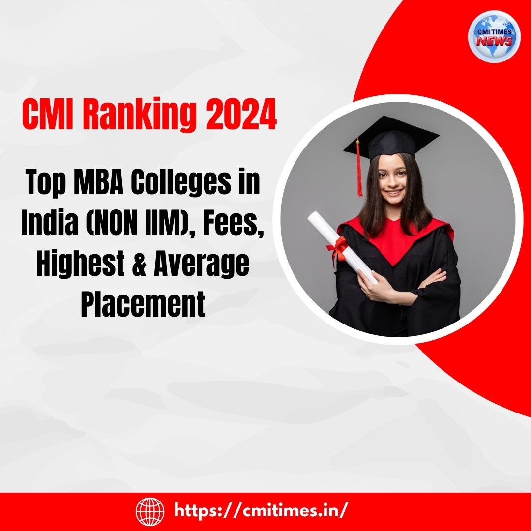 CMI Ranking 2024: Top MBA Colleges in India (NON IIM), Fees, Highest & Average Placement | by ...