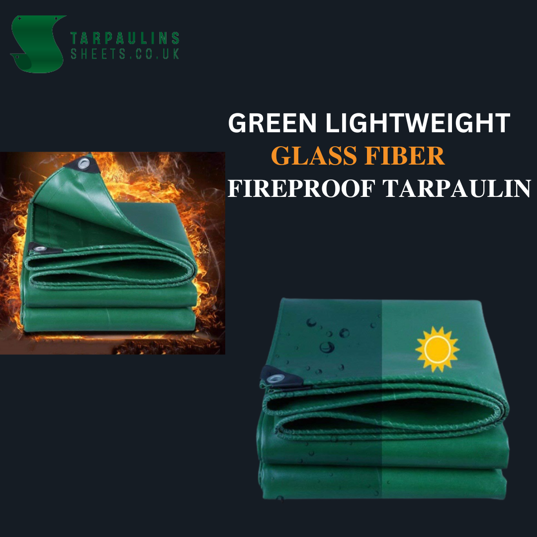 GREEN LIGHTWEIGHT GLASS FIBER FIREPROOF TARPAULIN. - Tarpaulinssheets ...