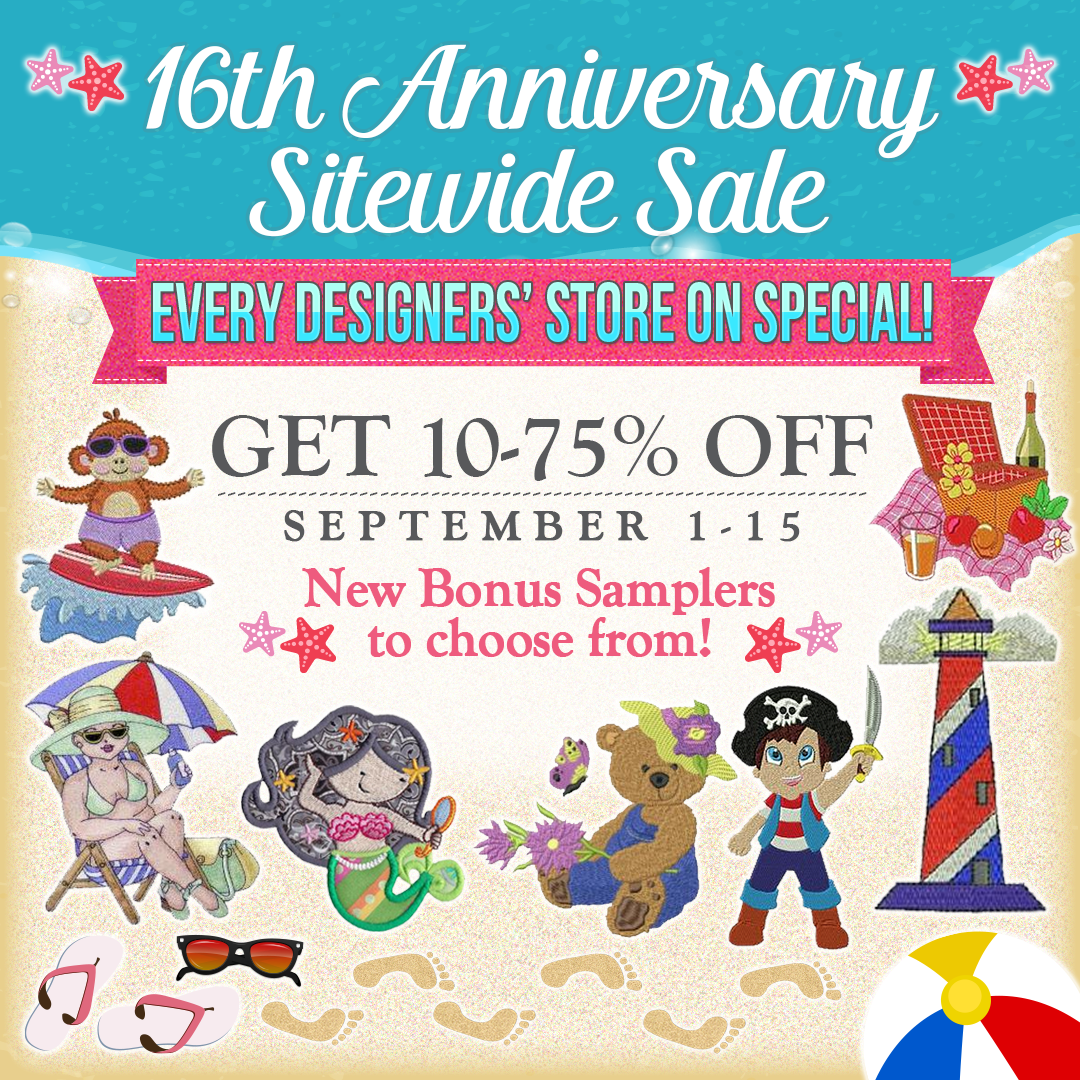 16th Anniversary Sitewide Embroidery Sale at OPW Mall | by ...