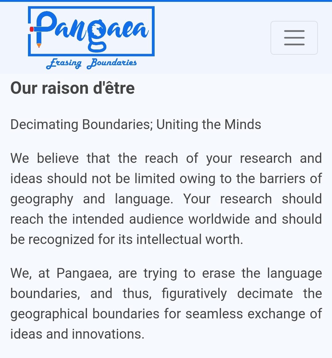 Pangaea Language Editing Journal Services - Pangaea Academic ...