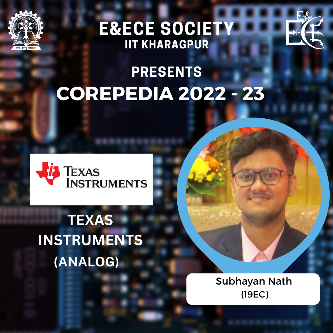Internship at Texas Instruments (Analog) | Subhayan Nath (19EC) | COREPEDIA 2022–23 | E&ECE ...