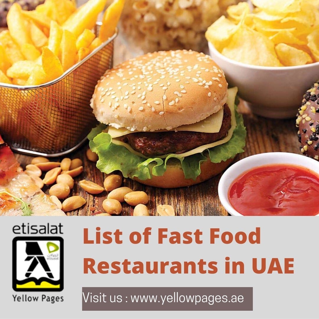 List of Fast Food Restaurants in UAE - Kamaldeep kaur - Medium