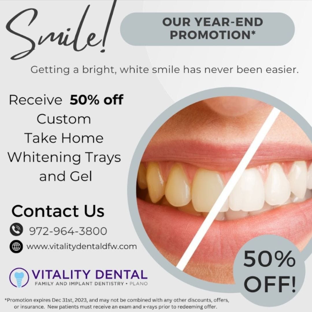 YEAR-END SPECIAL OFFER : RECEIVE 50% OFF CUSTOM TAKE HOME WHITENING ...