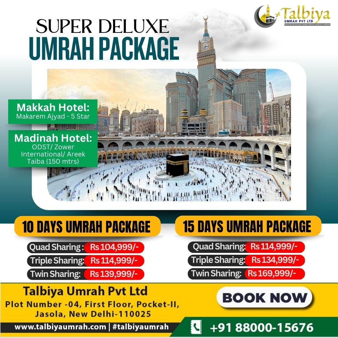Check out our Deluxe and Super Deluxe Umrah Packages with Talbiya Umrah! It’s perfect for those ...