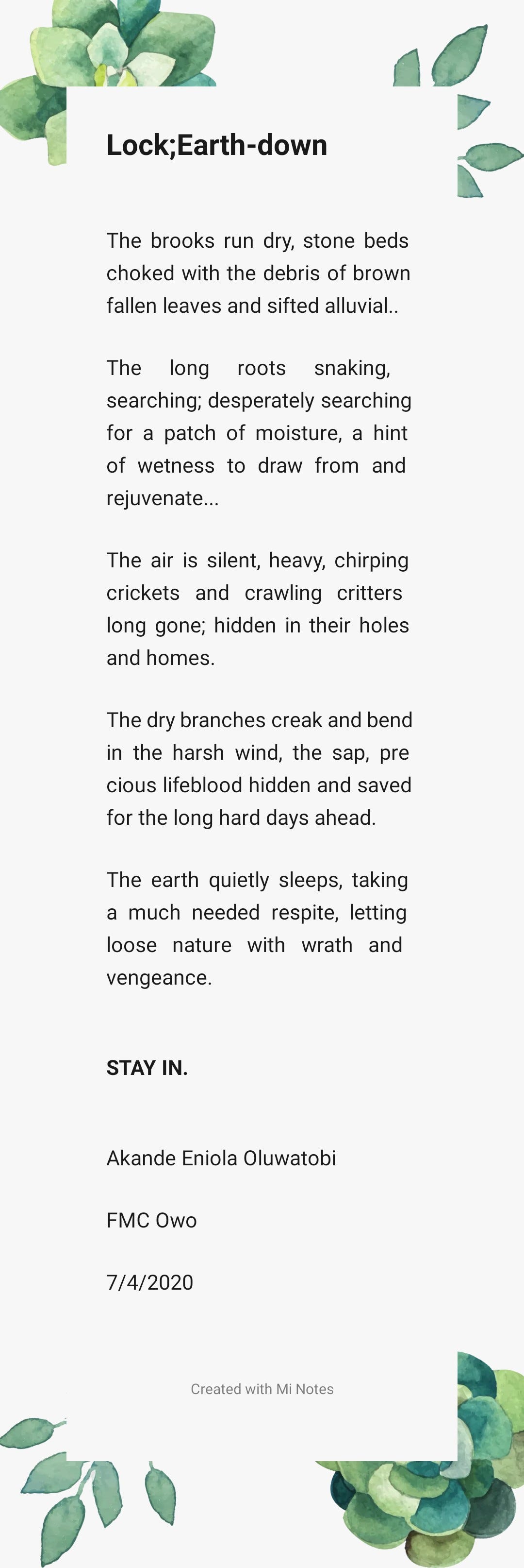 Lock; Earth-down. Written for the earth, and all in it… | by Harkande ...
