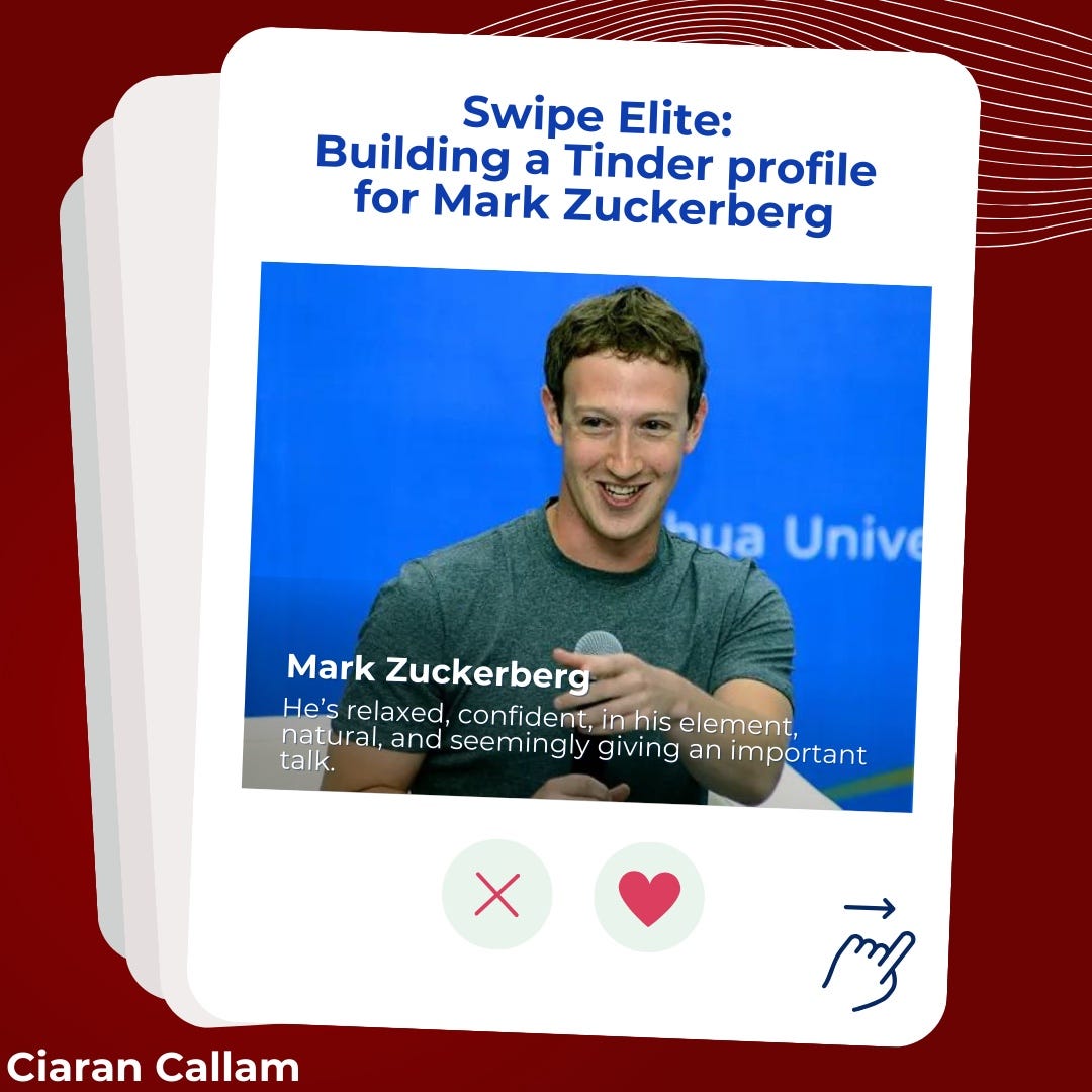 Swipe Elite: Building a Tinder Profile for Mark Zuckerberg | by Ciaran ...