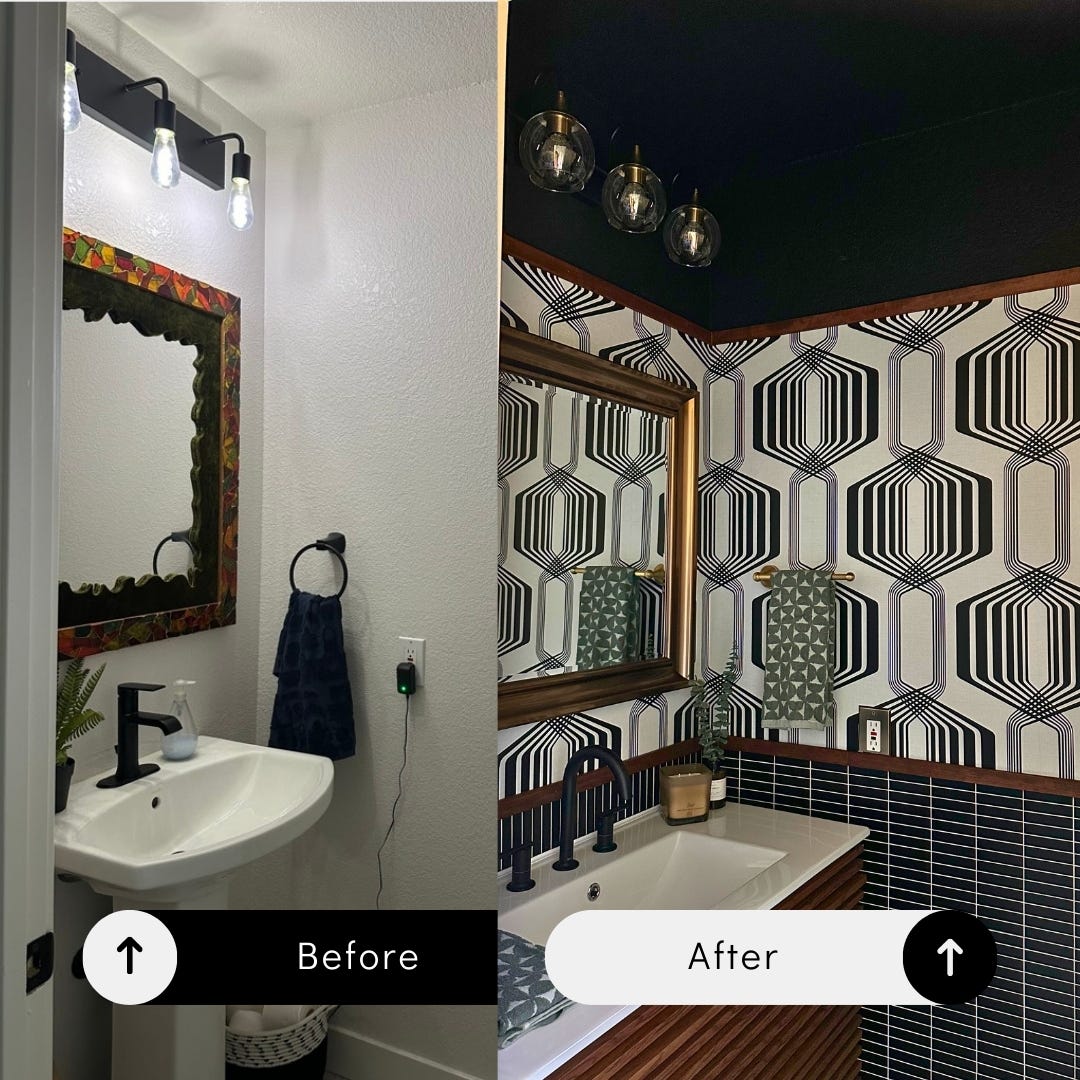 How I Planned & Executed this 1/2 Bath Trippy Transformation in 5 Easy Steps | by BeHappyYou ...