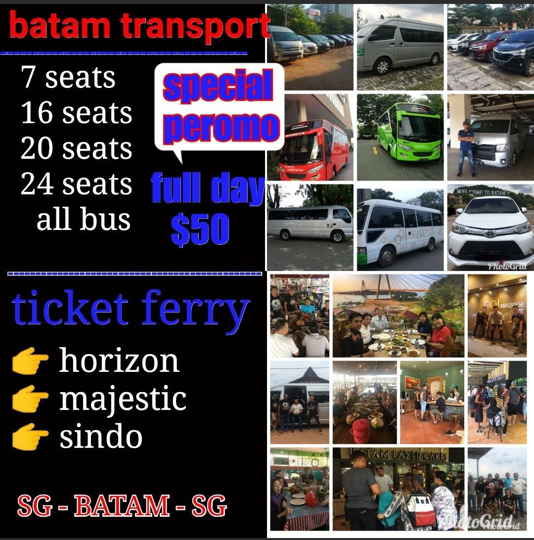 Batam car rental with driver. If you need a private driver and ferry ...