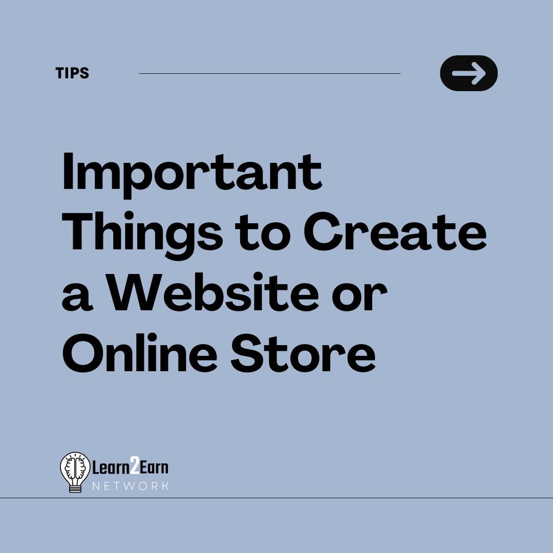Important Things to Create a Website or Online Store | by Learn2Earn Network | Medium