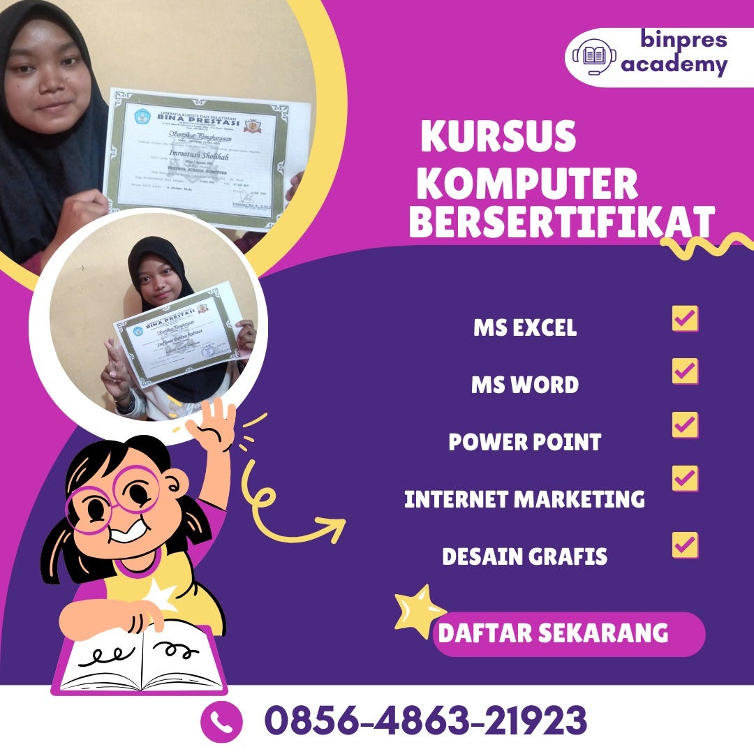 BUTUH SERTIFIKAT, 0856–4863–2193 Kursus Komputer Bersertifikat Privat Talun Blitar | by Kursus ...