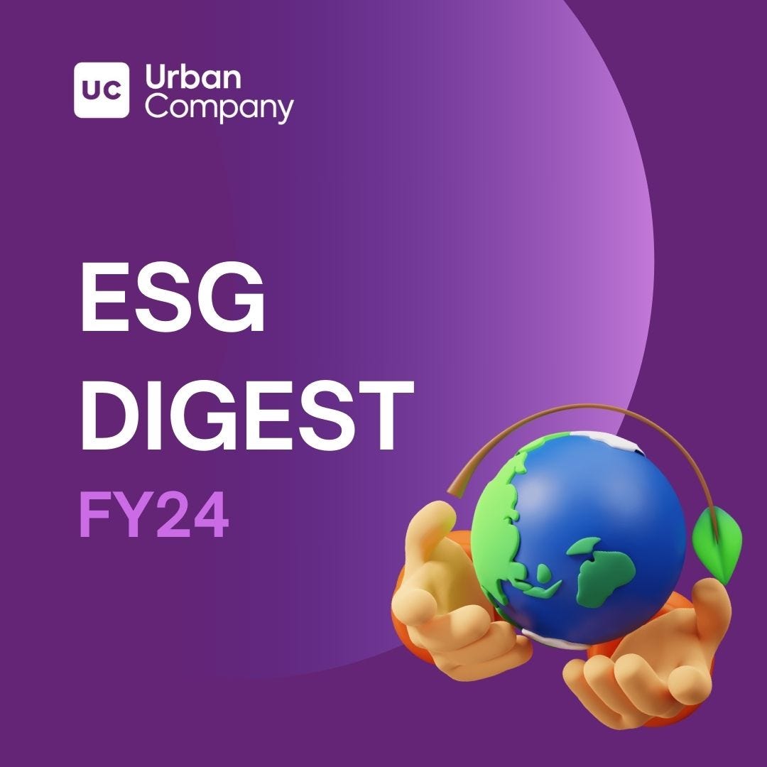 Urban Company’s ESG Report FY24. We are proud to present our latest ...
