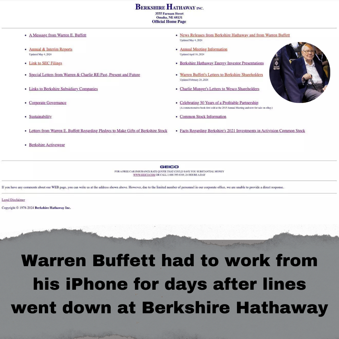 Warren Buffett had to work from his iPhone for days after lines went ...