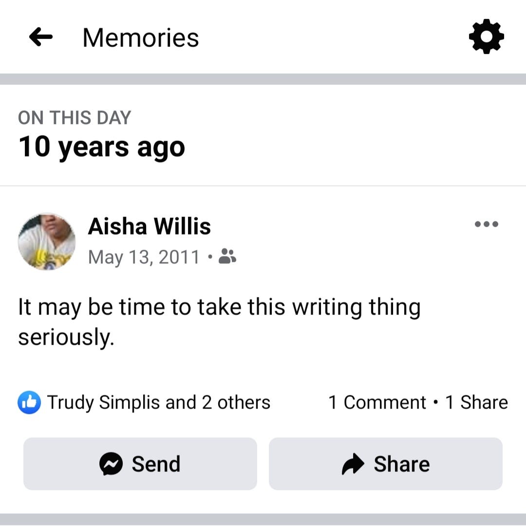 A Memory: Take Writing Seriously. A decade later and see what happens ...