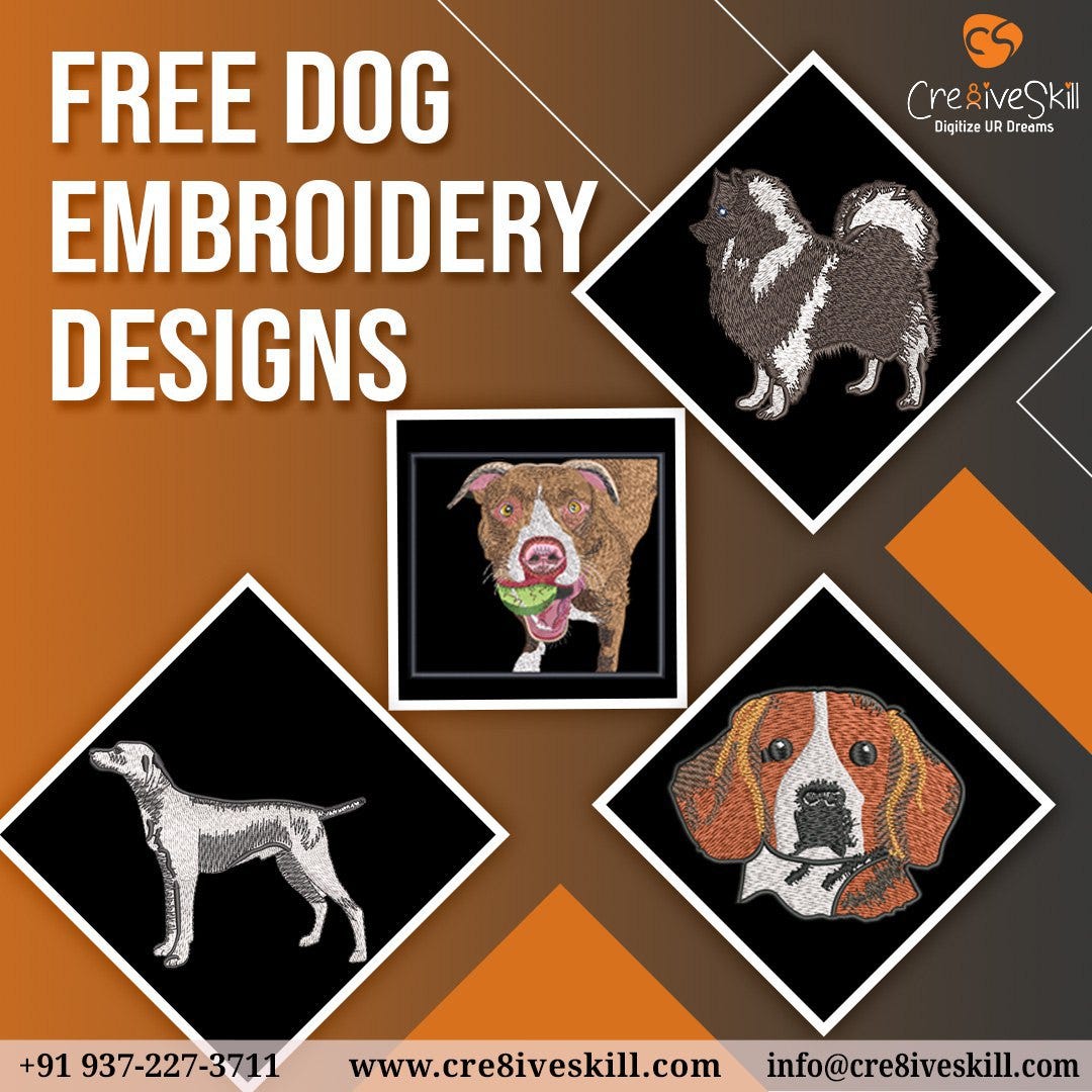 Free Dog Embroidery Design | Cre8iveSkill - Cre8iveSkill - Medium