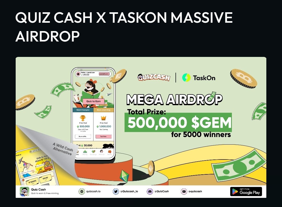 QUIZ CASH APP MEGA AIRDROPS: HURRY! - Luca Cossimo - Medium