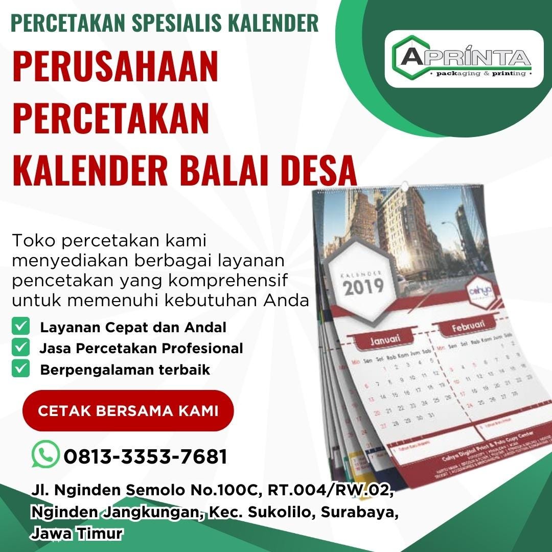 WARNA JELAS Tahun 2024 Telp/WA : 0813-3353-7681 Produsen Kalender Balai ...