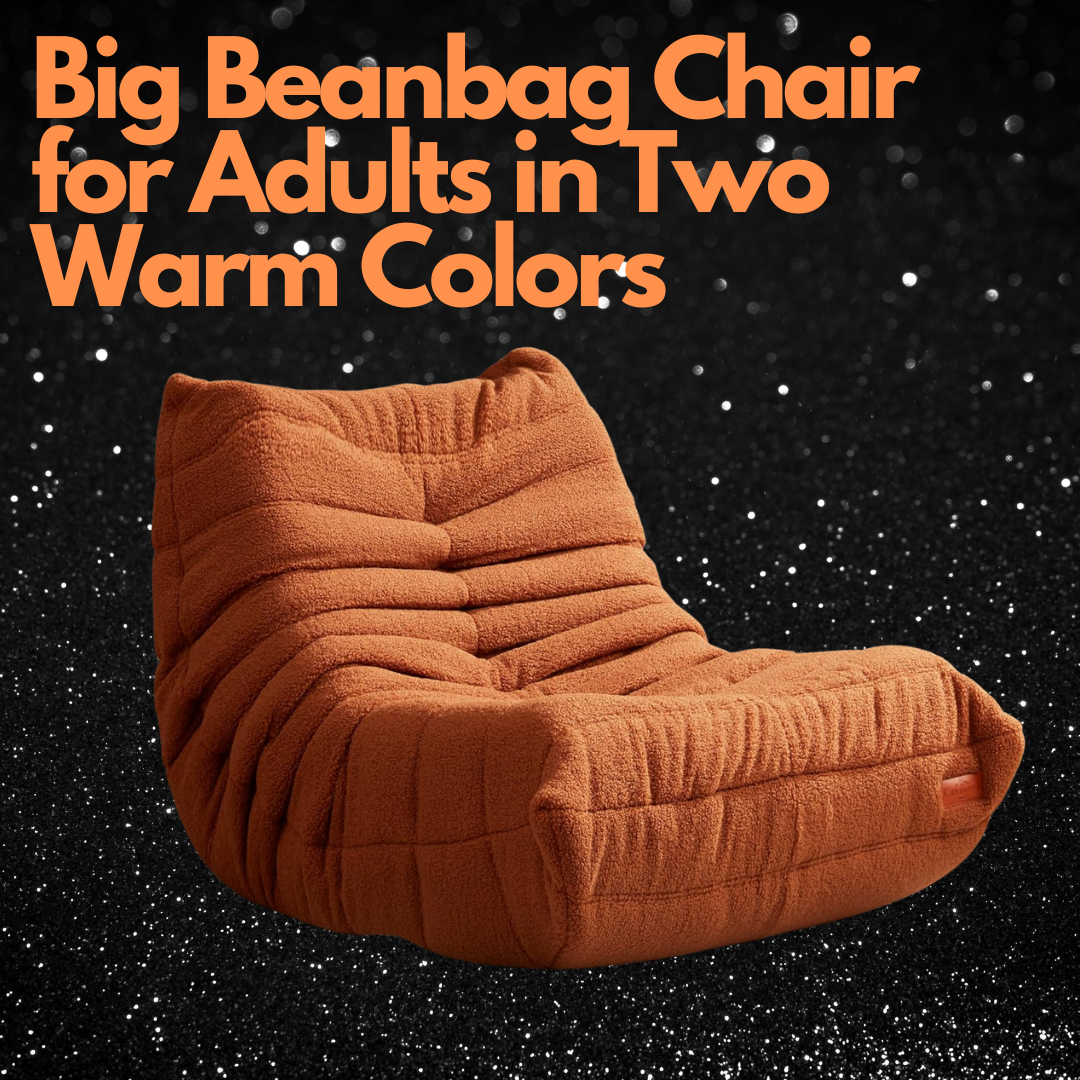 Big Beanbag Chair for Adults in Two Warm Colors | Medium