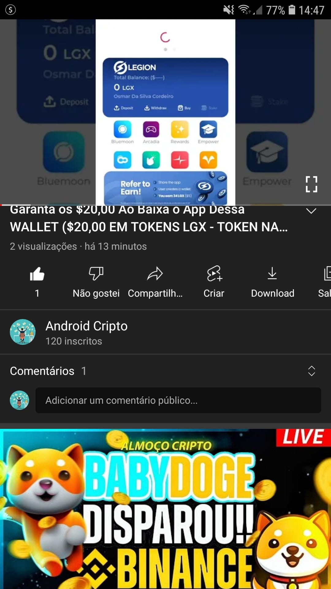 SEGUE O PASSO A PASSO NO VIDEO https://youtu.be/MLEftM0XsUM LINK DO APP https://register ...