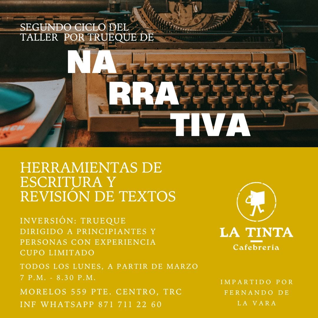 11.03.25 Mi taller de narrativa. El año pasado comencé a impartir un ...