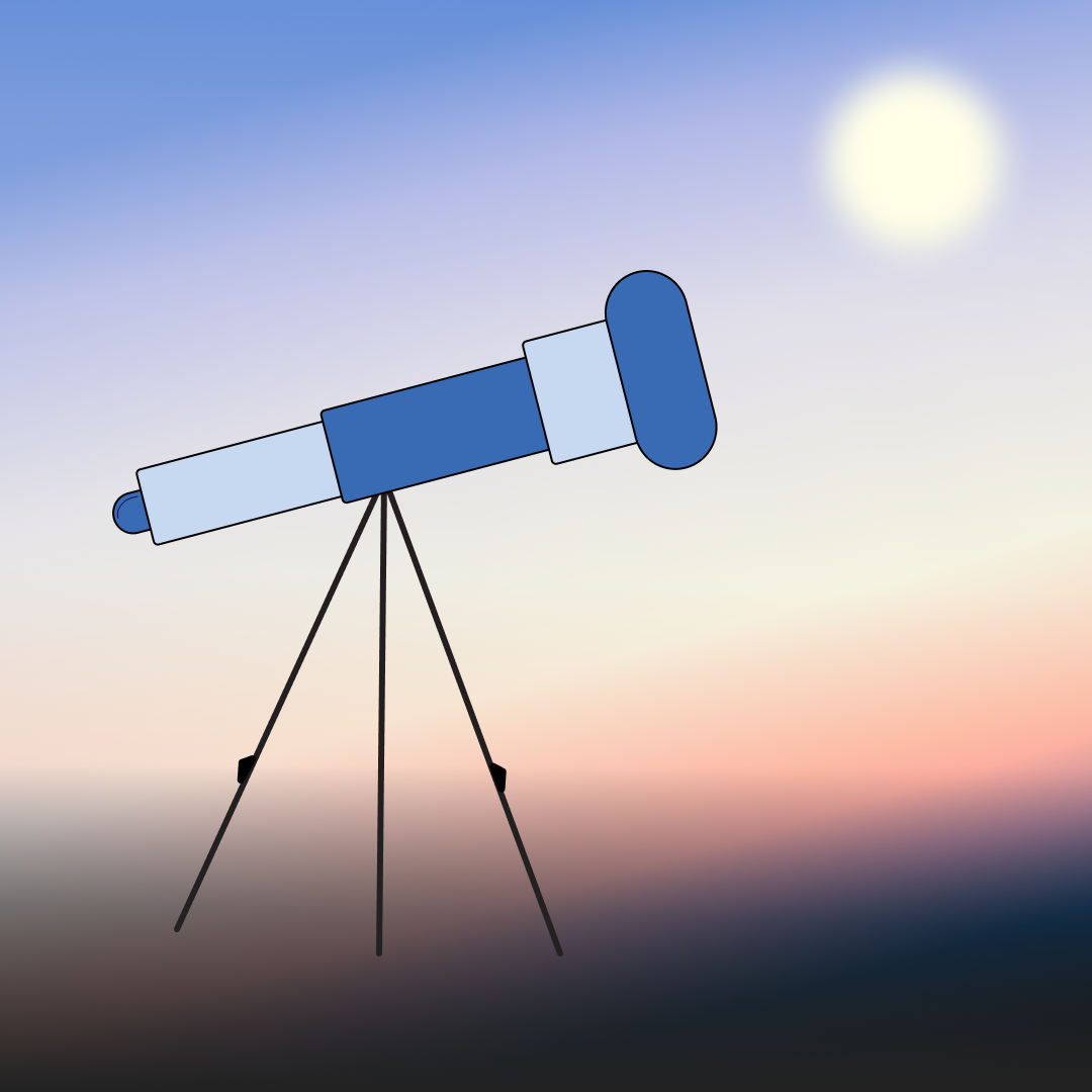 Looking Through A Telescope Drawing