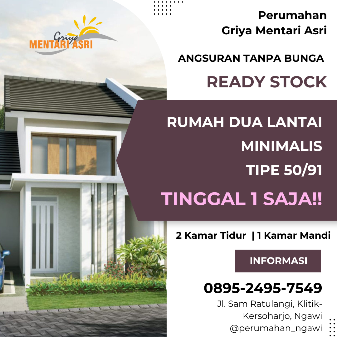 RUMAH MURAH NGAWI SIAP HUNI. Terletak di lokasi strategis yang dekat ...