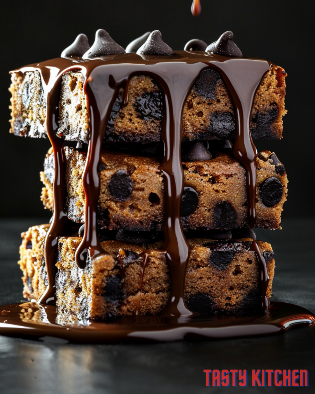 🍫🌟 Triple-Stacked Chocolate Chip Cookie Bars Dripping with Chocolate ...