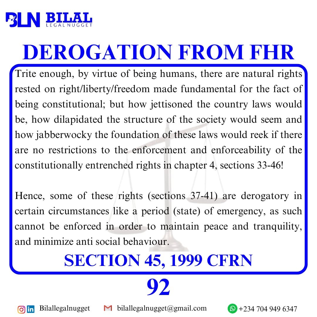 [92]. DEROGATION FROM FUNDAMENTAL RIGHTS IN NIGERIA: A CURSORY LOOK ...