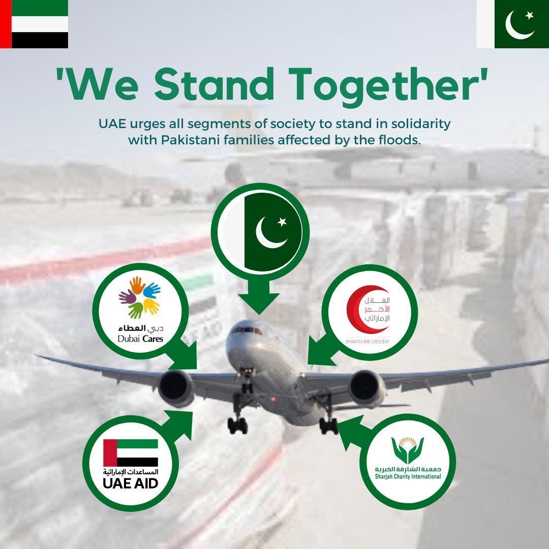 UAE volunteers provide emergency support to the affected people in ...