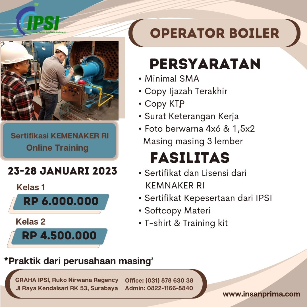 OPERATOR BOILER KLS 1 DAN 2 TERLARIS, WA +62 822-1166-8840, PUSAT ...