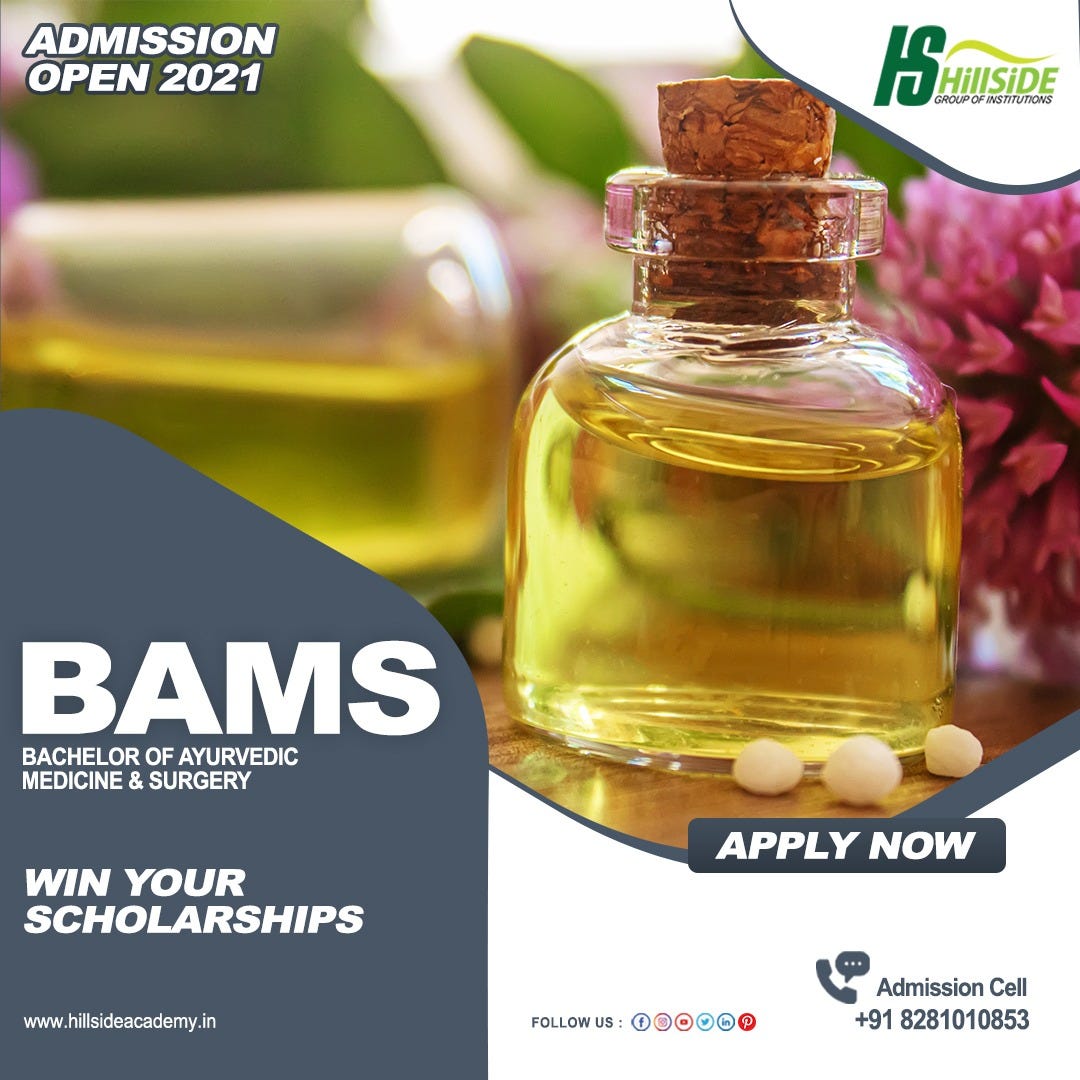BAMS ADMISSIONS OPEN - Hillside Ayurveda College - Medium