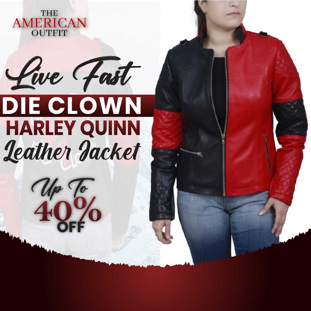 Live Fast Die Clown Harley Quinn Jacket - The American Outfit - Medium