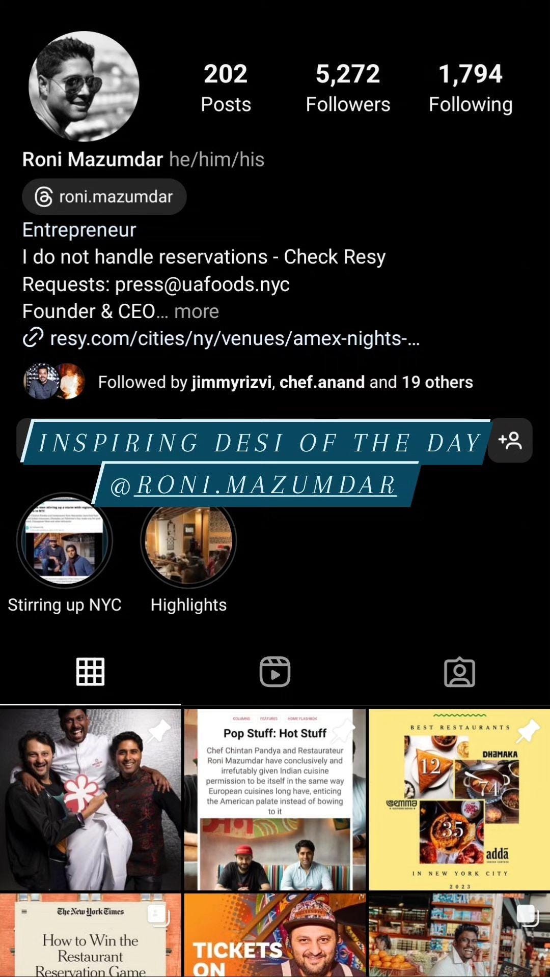 Roni Mazumdar: Inspiring Desi of the Day - Zeeshan Zaidi - Medium