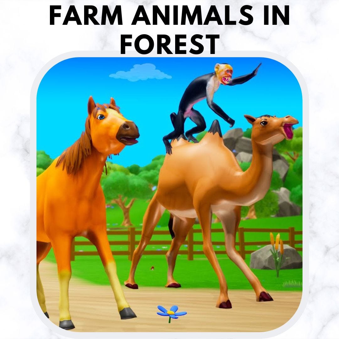 Farm Animals in Forest — Triangle Shaped Fencing for Animals Farm ...