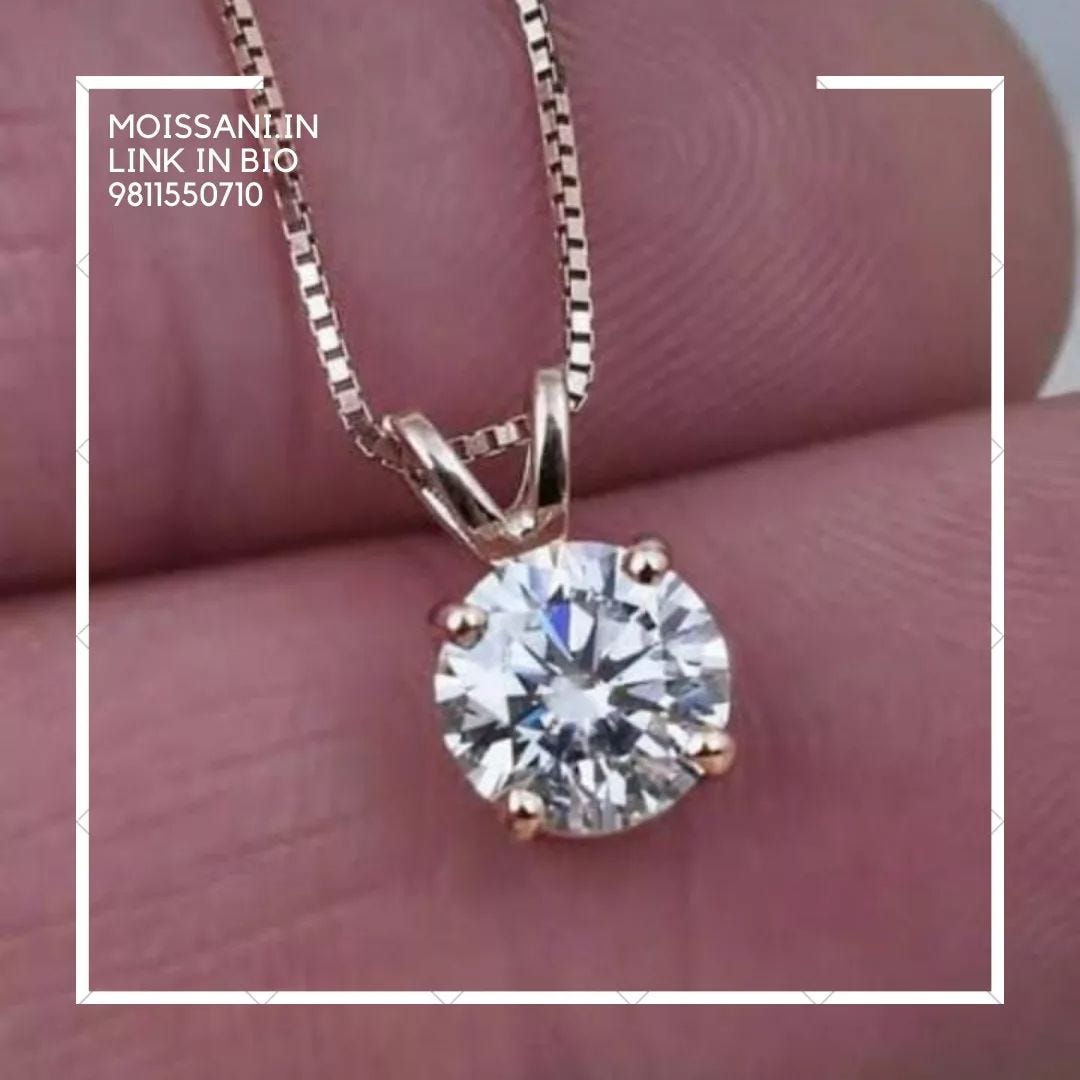 Moissanite 14k gold pendent - Moissanite Store - Medium