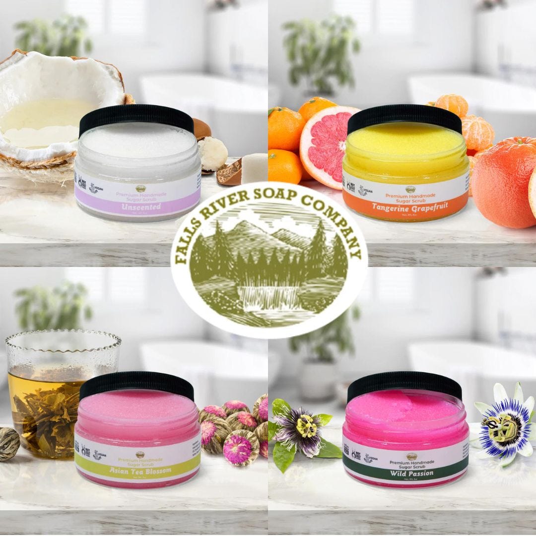 Natural Handmade Body Sugar Scrub - Falls River Soap - Medium