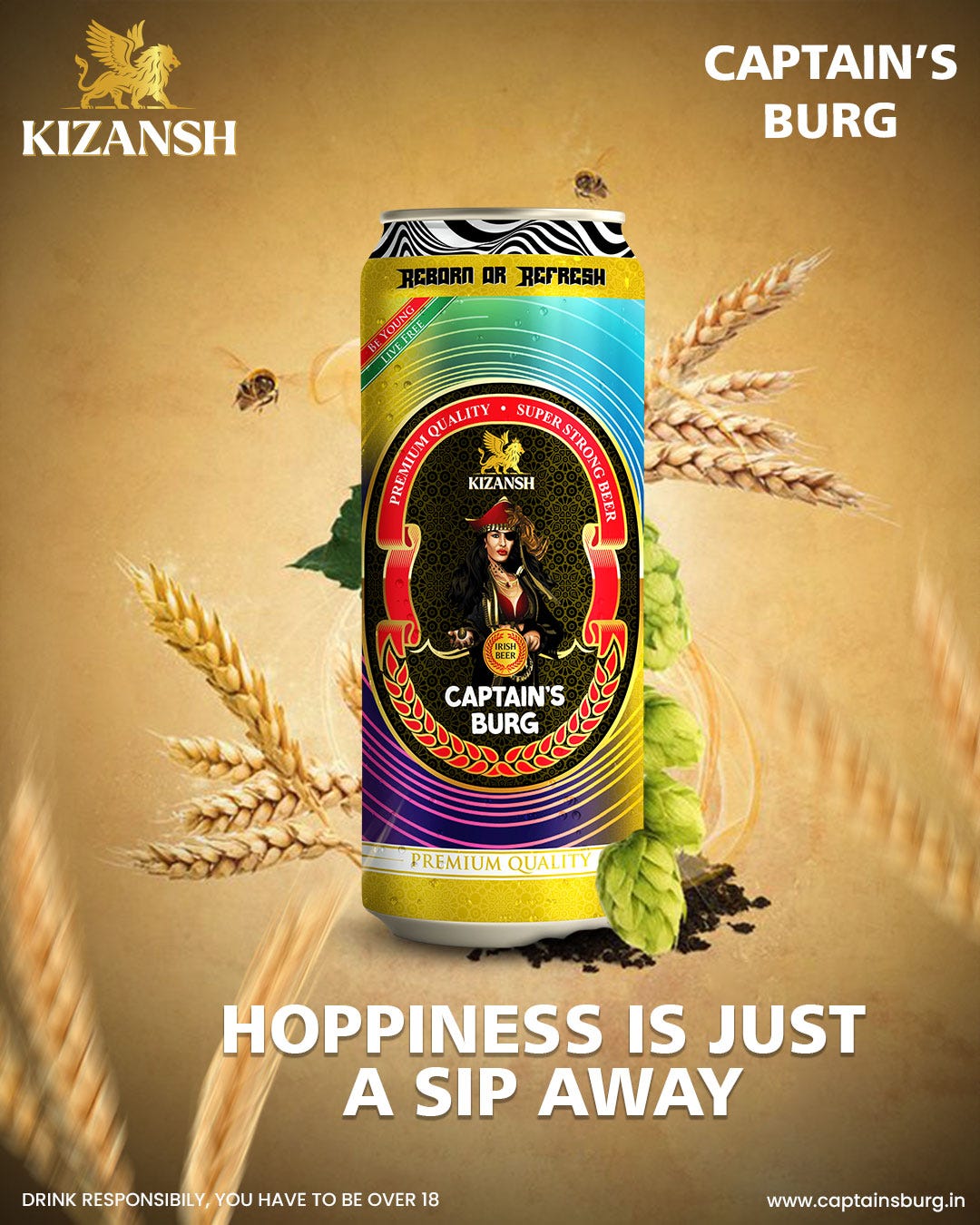 A BIG MARKET IN INDIA IS SERVED BY THE STRONGEST BEER “CAPTAIN’S BURG ...
