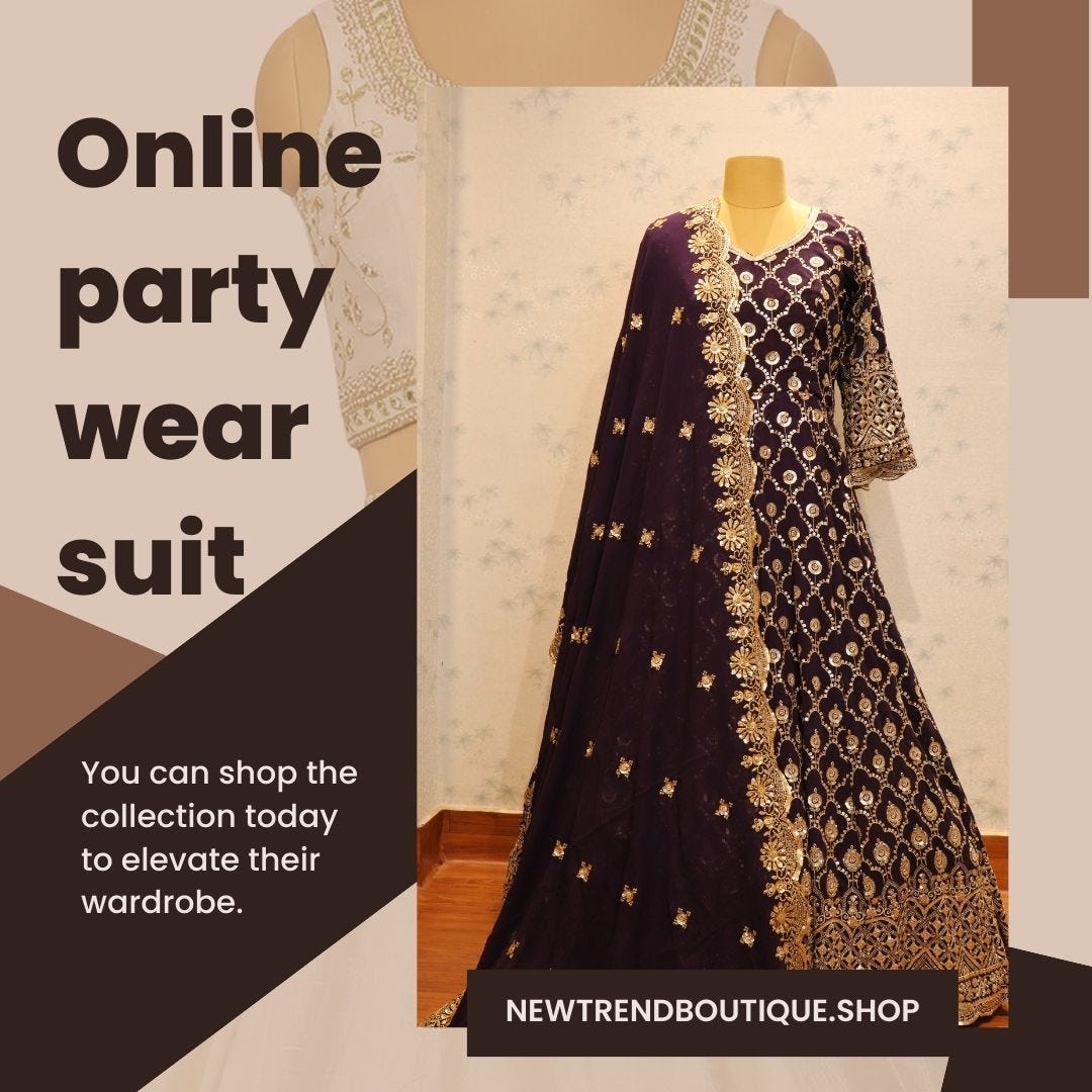 Online party wear suit - Newtrend Boutique - Medium