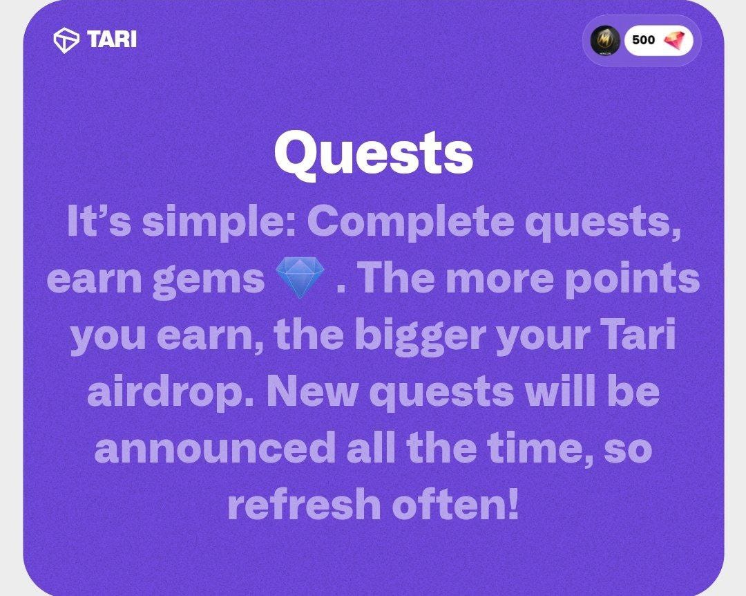 Tari Confirmed Airdrop! Don’t Miss, Tasks are Easy! - Airdrop/Testnet ...