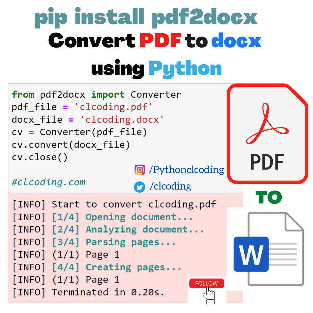 Convert PDF to docx using Python - Python Coding - Medium