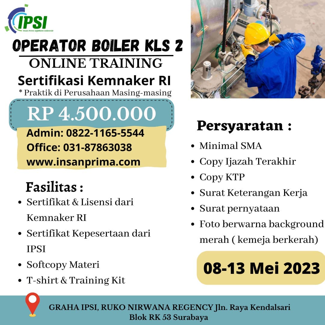 OPERATOR BOILER KELAS 2 TERCEPAT, WA (https://wa.me/6282211655544 ...