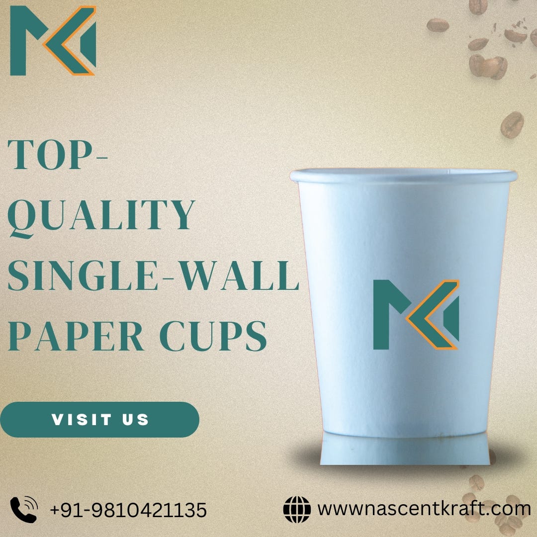 Top-Quality Single-Wall Paper Cups - Nascent Kraft - Medium