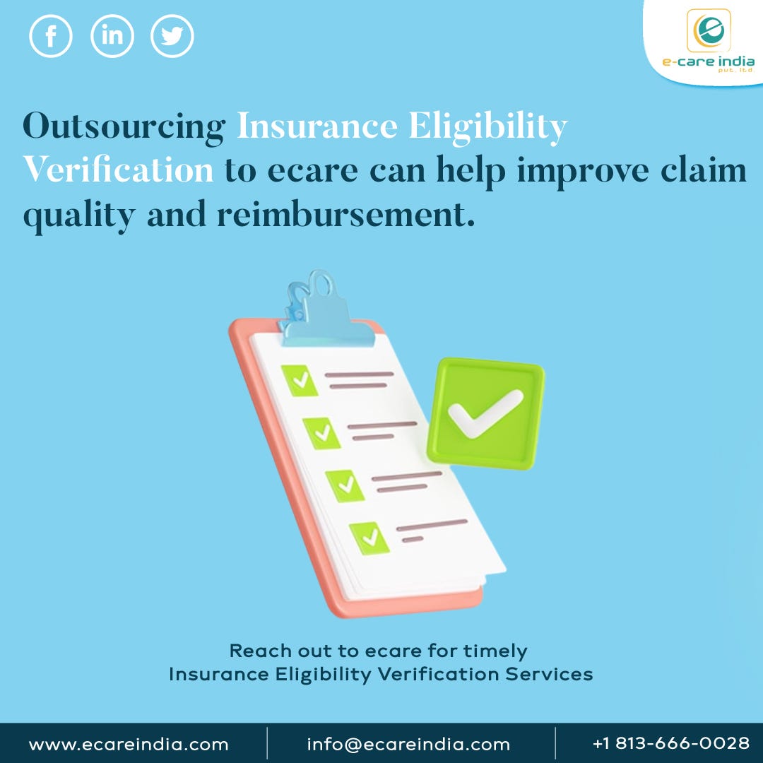 Outsourcing Insurance Eligibility Verification to ecare can help ...