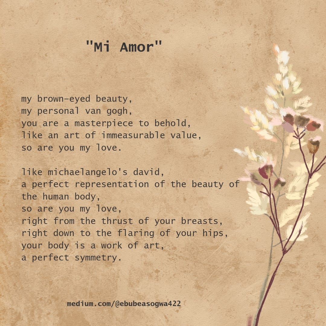 Mi Amor. From my personal diary | by Asogwa Ebube | Paper Poetry | Medium