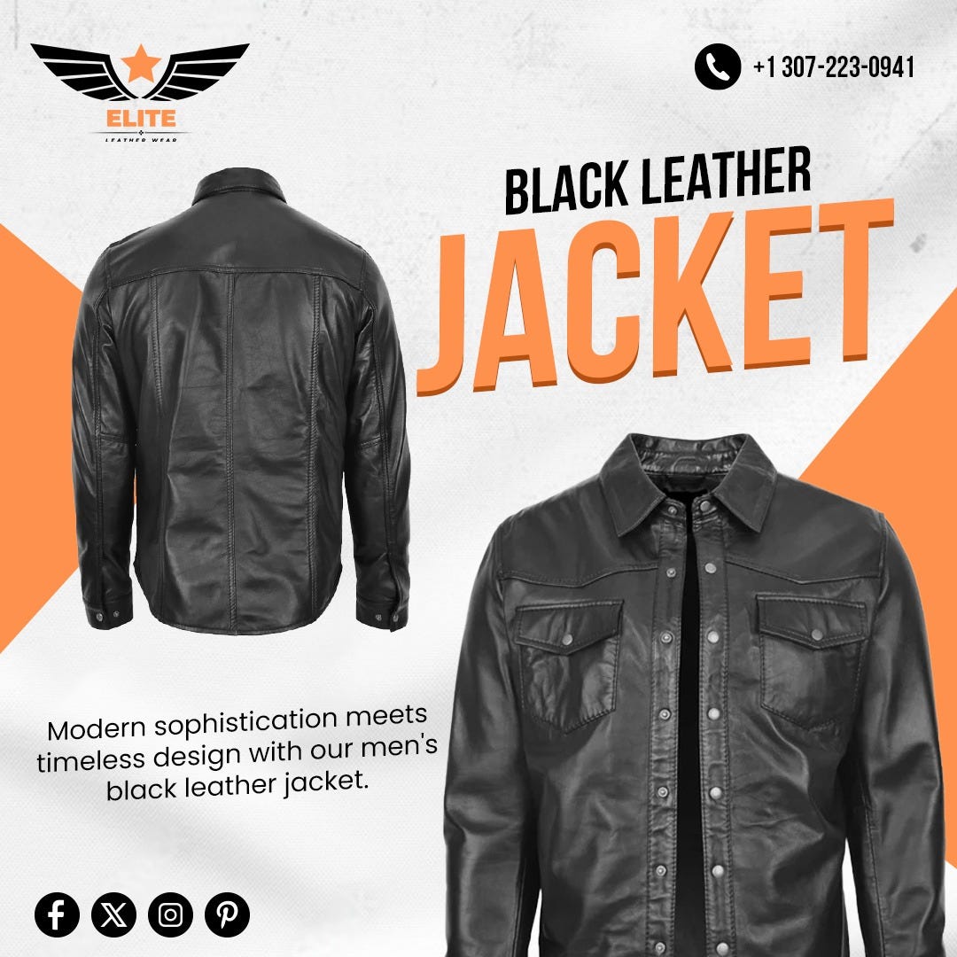 Black Leather Jackets - Elite Leather Wear - Medium