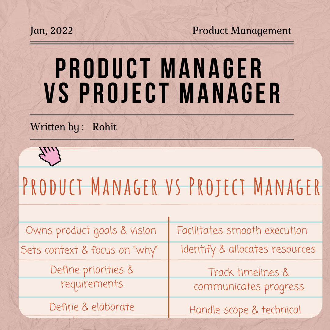 Product Manager vs Project Manager | by Rohit Verma | Medium