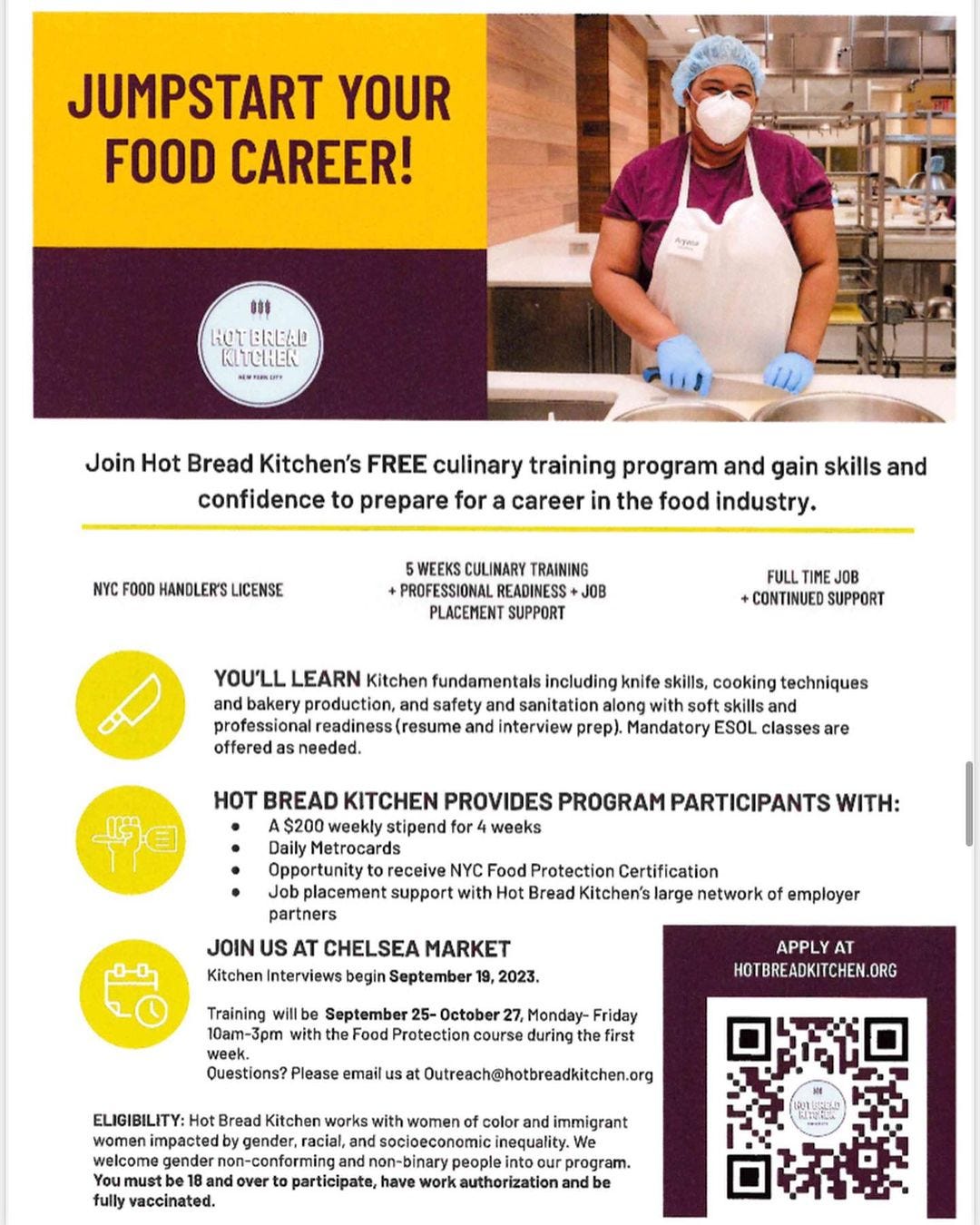 Hot Bread Kitchen: Culinary Arts Training for Women — Apply by 9/18 ...